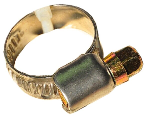 Хомут обжимной червячный СантехКреп 1.10.3, 12-20 мм, 9 мм, нержавеющая сталь, Беларусь