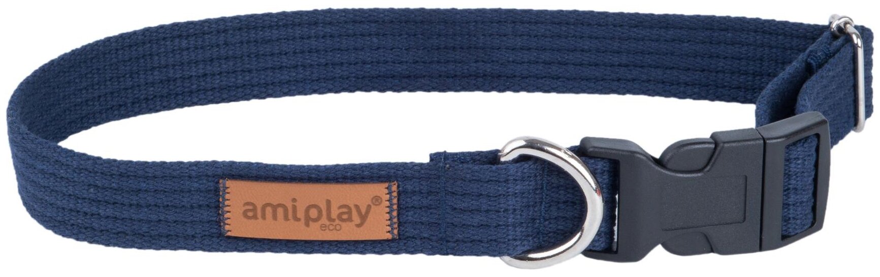 Ошейник регулируемый AmiPlay Cotton ECO S 28-40/1,5 см, темно-синий