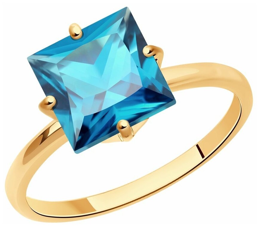 Кольцо, красное золото, 585 проба, Лондон топаз