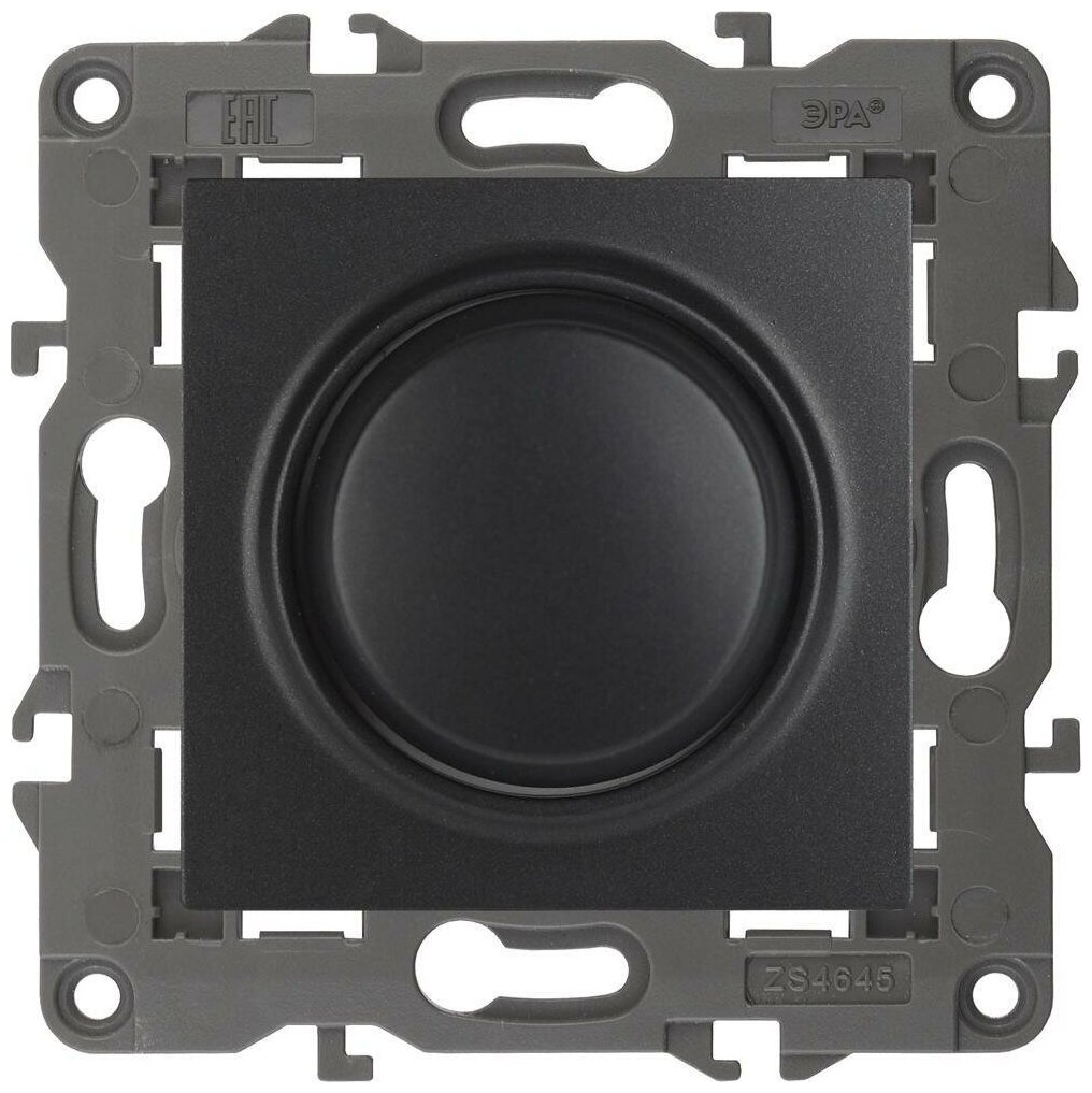 Механизм диммера ЭРА Elegance поворотно-нажимной 400 ВА антрацит