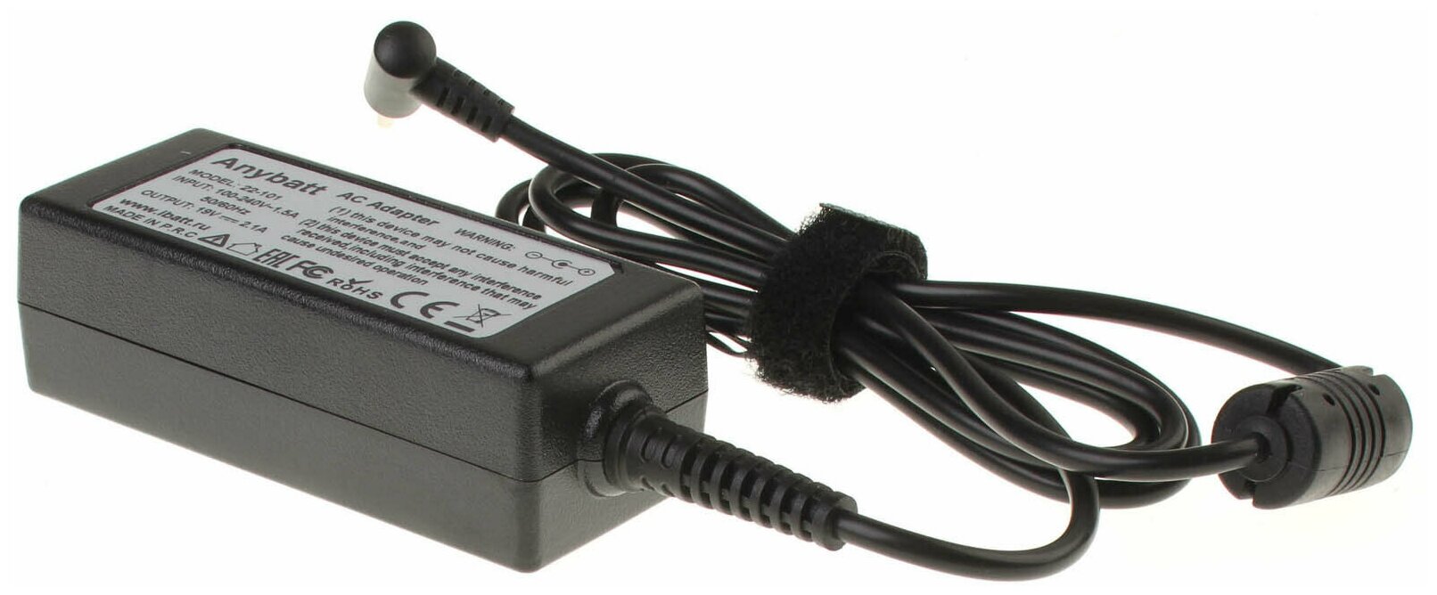 Блок питания Anybatt 22-U1-101 19V 2,1A, 40W, 2.3*1.0 mm для Asus Eee PC X101CH, Eee PC 1001PX, Eee PC 1025C, Eee PC 1015BX, VX6, Eee PC 1015, Eee PC X101H, Eee PC 1215N, Eee PC 1011CX, Eee PC 1201N, Eee PC 1001PXD, Eee PC 1001,