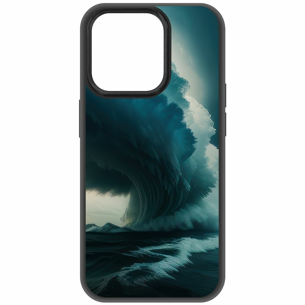 Чехол-накладка Krutoff Soft Case Торнадо для iPhone 15 Pro черный