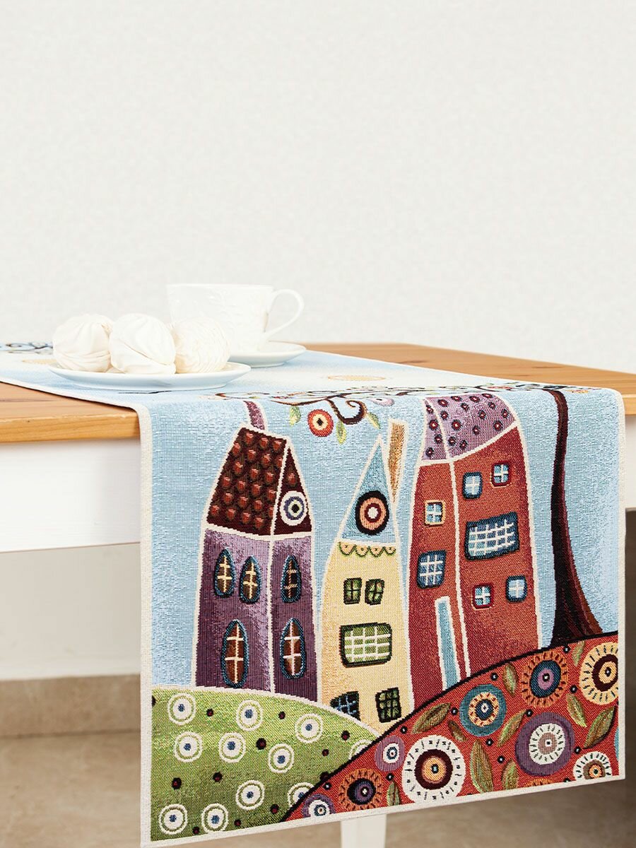 Дорожка для стола Le Gobelin Домики 45х140 см