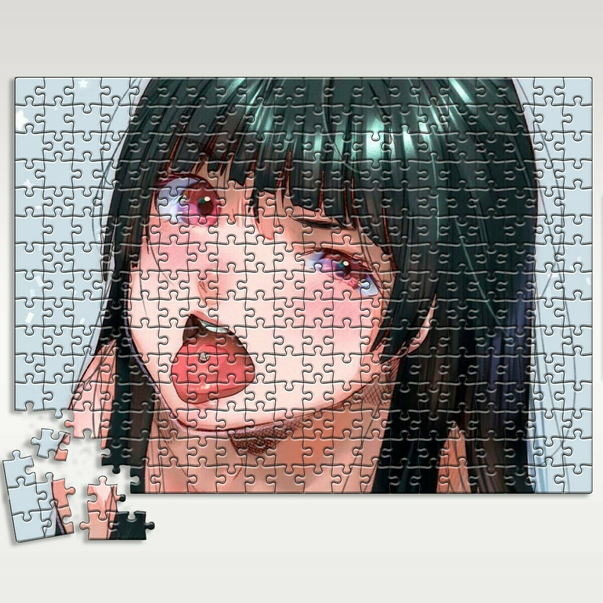 Пазл картонный А3: модель аниме ахегао девушка - 6698