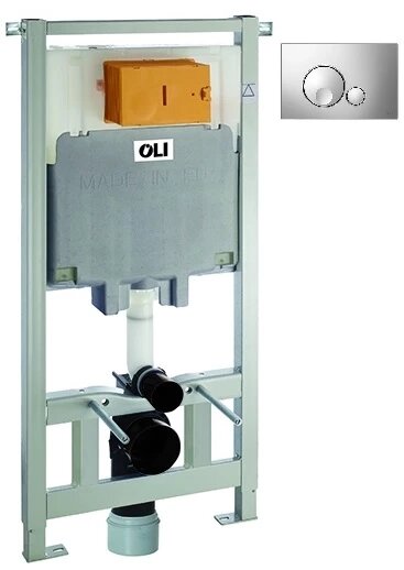 Инсталляция для унитаза OLI 80 Globe 300572mGB00 с кнопкой смыва, хром