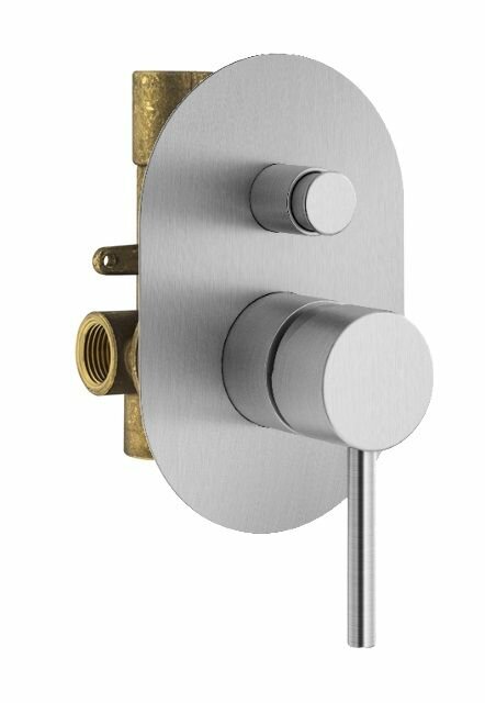 Комплект встраиваемого смесителя для душа Plumberia Selection IXO KIT1001CS, Хром брашированный