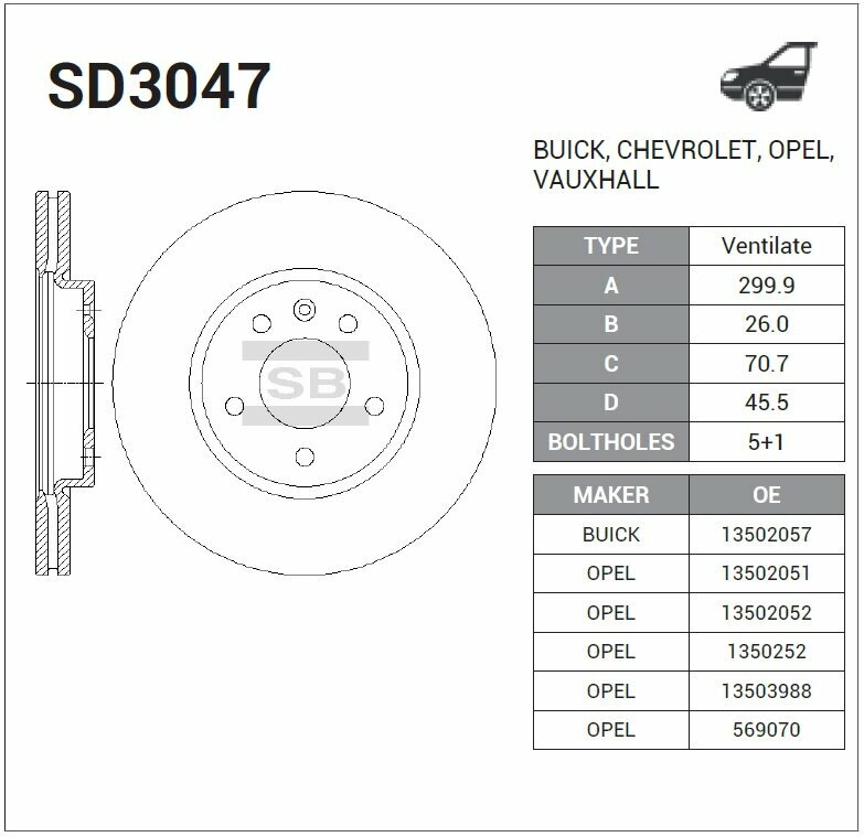 Диск Тормозной SANGSIN SD3047