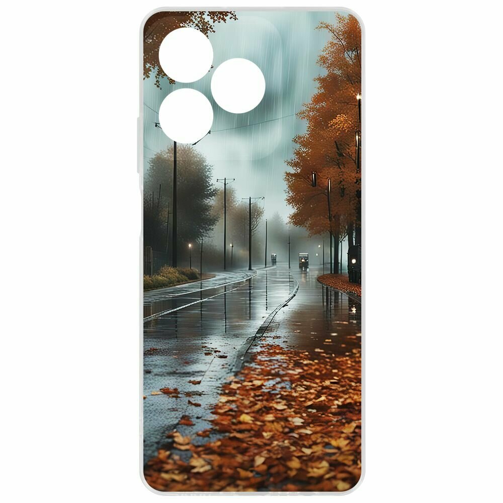 Чехол-накладка Krutoff Clear Case Осенний дождь для Realme Note 50