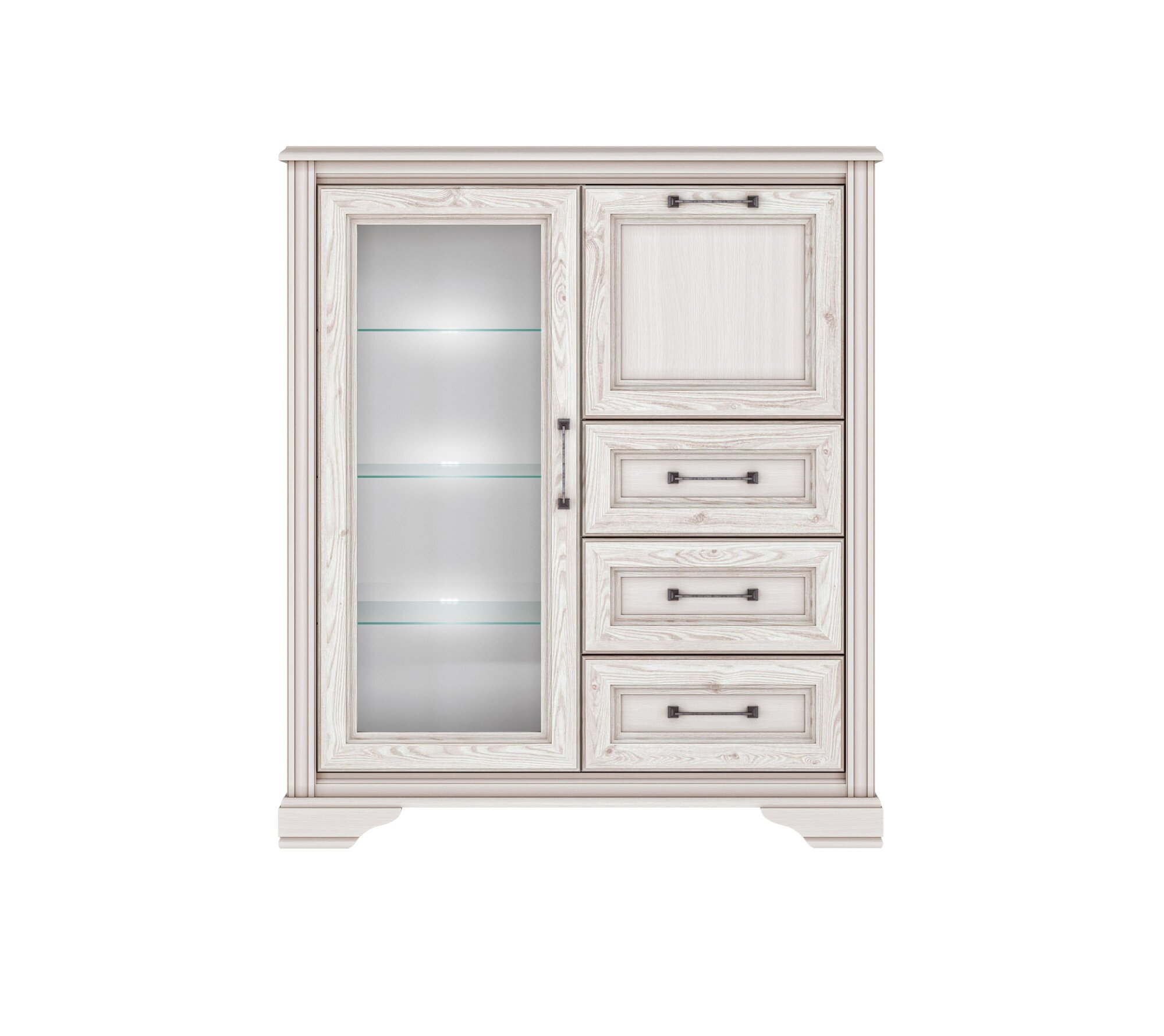 Тумба БРВ Мебель STYLIUS B169-KOM1W1B3S с подсветкой Лиственница сибирская