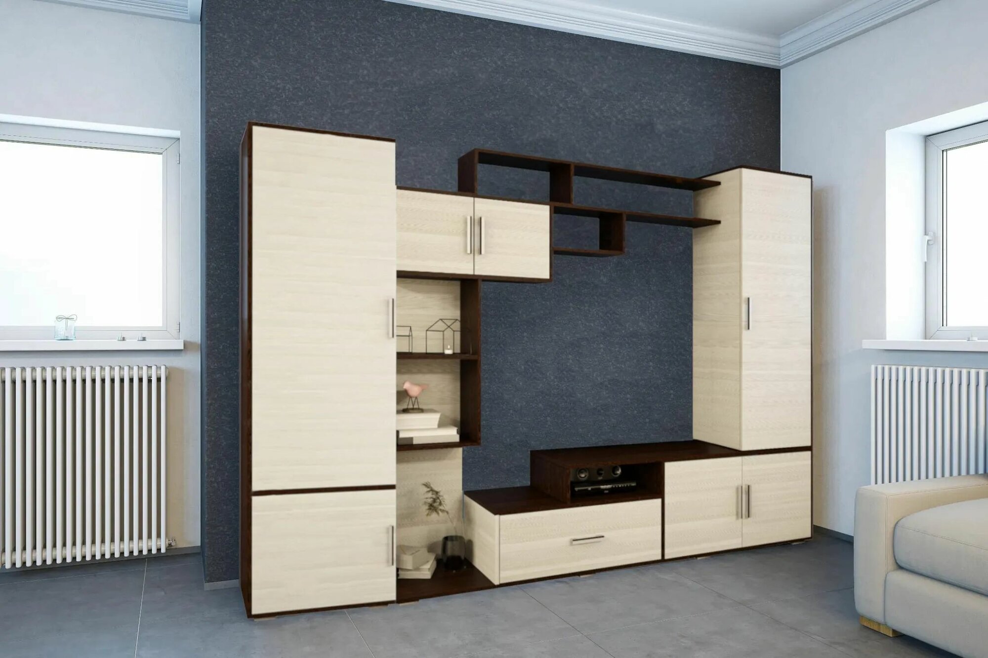 Гостиная Пекин с пеналом ЛДСП Венге / Лоредо