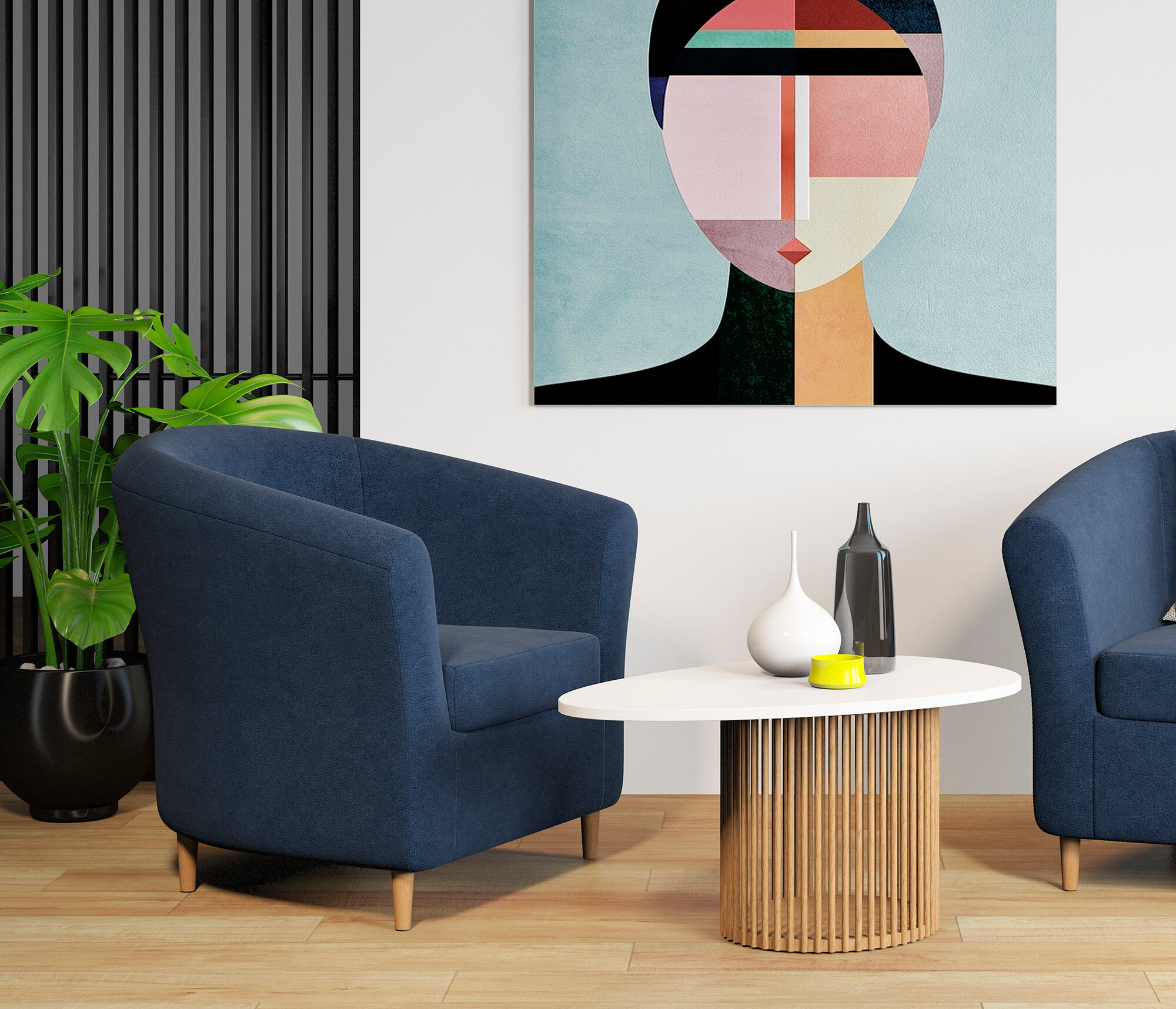 Кресло Евро Лайт, велюр Ультра миднайт, с деревянными ножками, с мягкими подлокотниками, 82.5х82х76 см