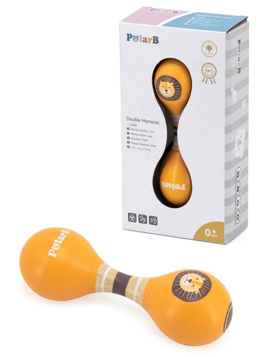 Маракас-погремушка деревянный Viga Toys PolarB Львенок, 44091
