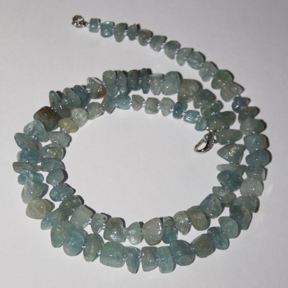 Бусы, аквамарин