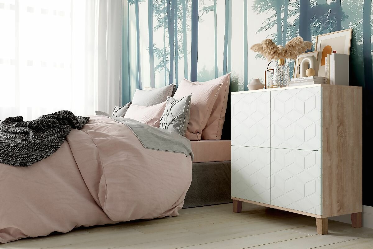 Комод Марвин Йорк 5 Милк для документов для книг для обуви для одежды для посуды четырехдверный 80*90*40