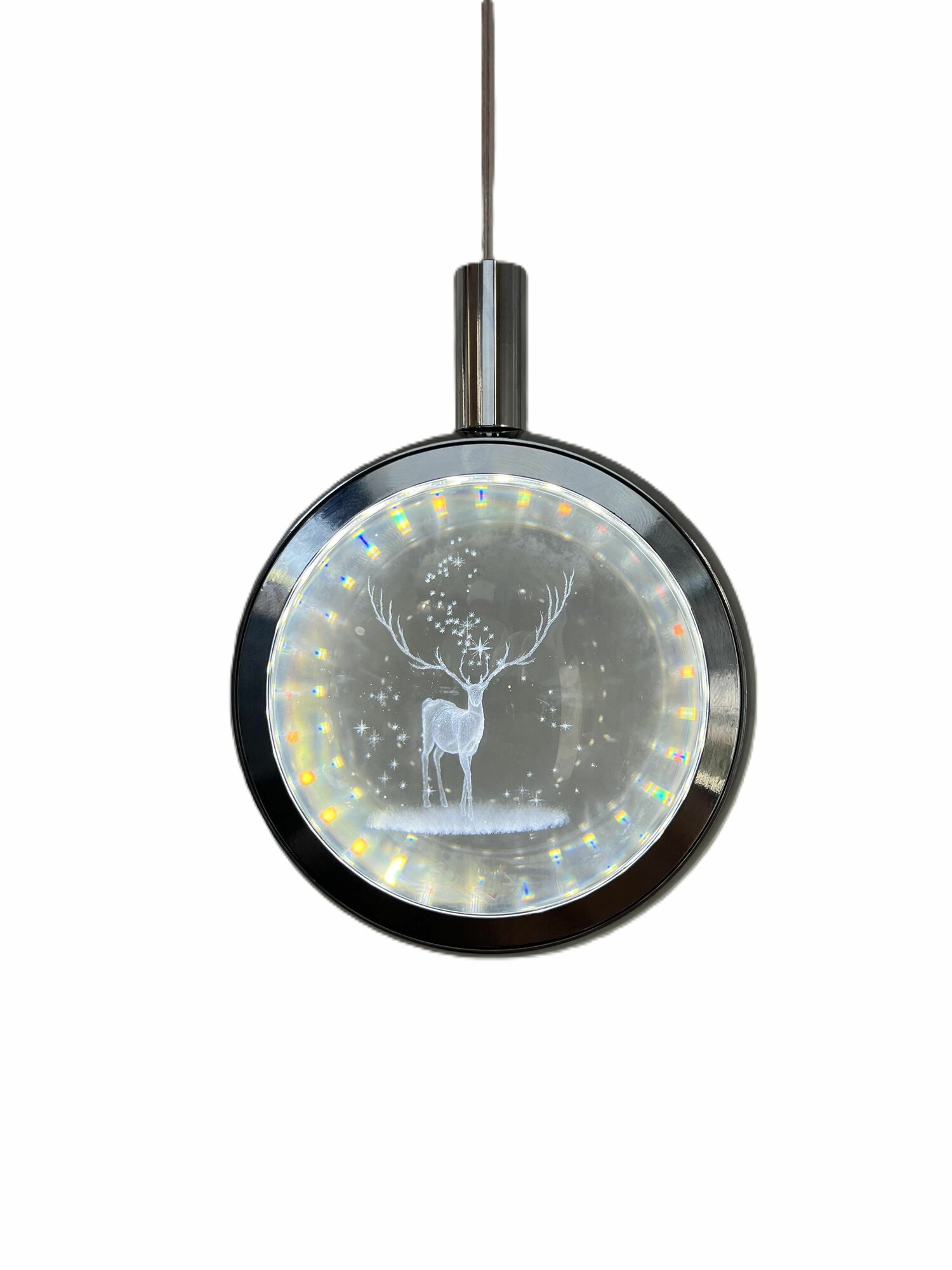 Подвесной светодиодный светильник хром (олень)