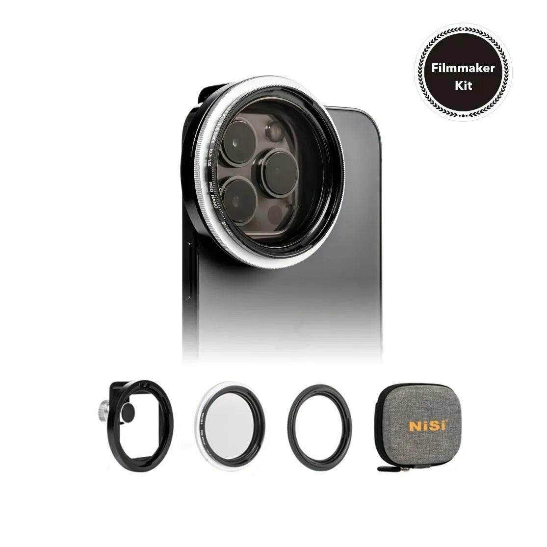 Набор светофильтров для iPhone NiSi Filmmaker Kit (круглый держатель, Black mist 1/4, ND-Vario 1-5)