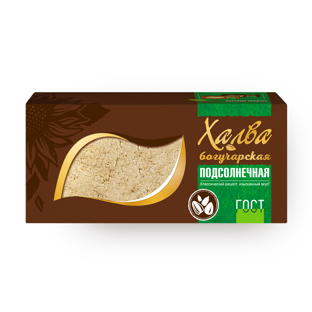 Халва Богучарская, подсолнечная, без ГМО, 450 г, картонная упаковка