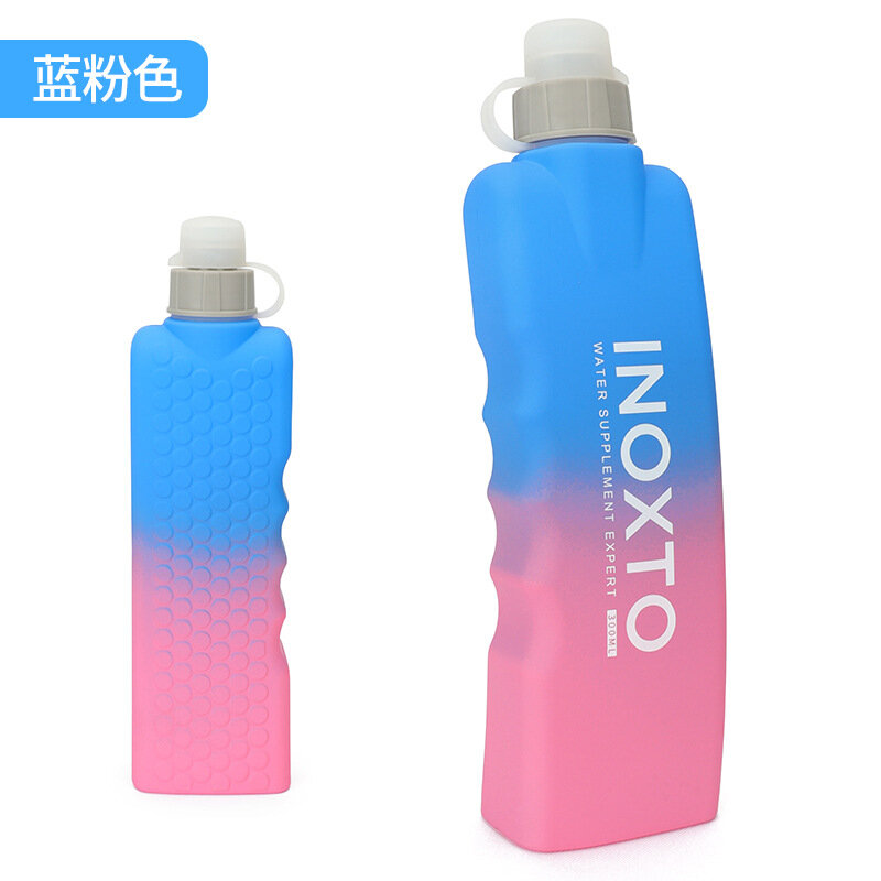 Спортивная бутылка для воды Inoxto, 300мл, многофункциональная, поясная, сине-розовая