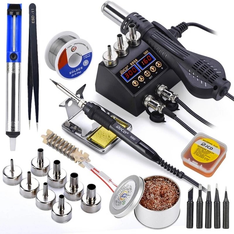 Паяльная станция JCD 2 в 1, 750 Вт, 220V EU PLUG, 8898 KIT7