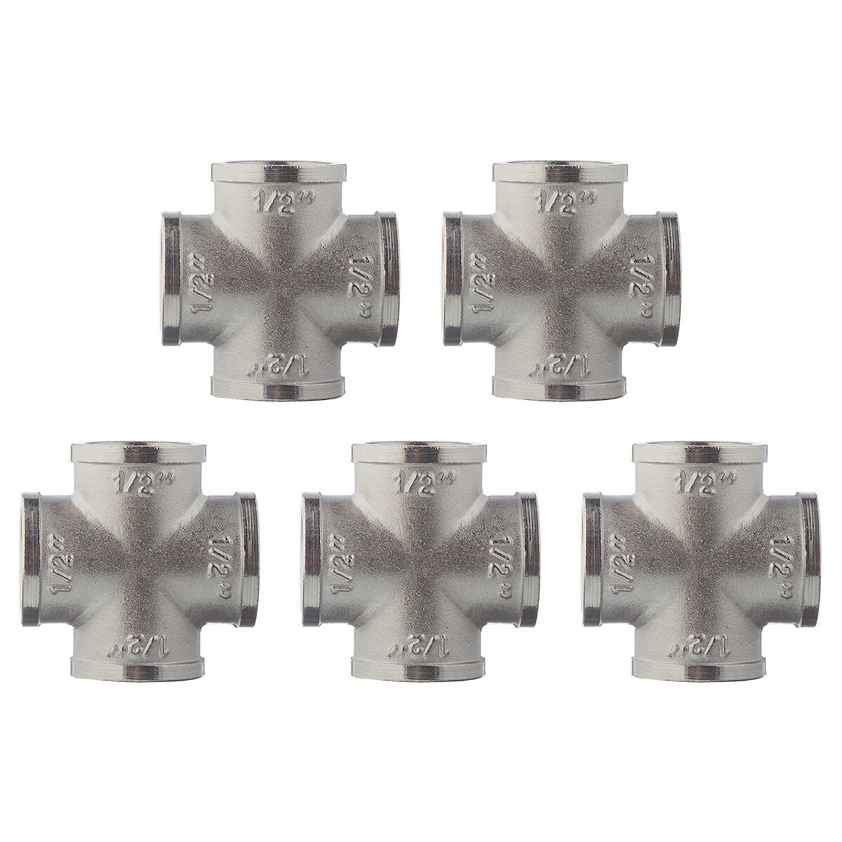 Крестовина 1/2 ВР(г) х 1/2 ВР(г) х 1/2 ВР(г) х 1/2 ВР(г) латунная (5 шт.)