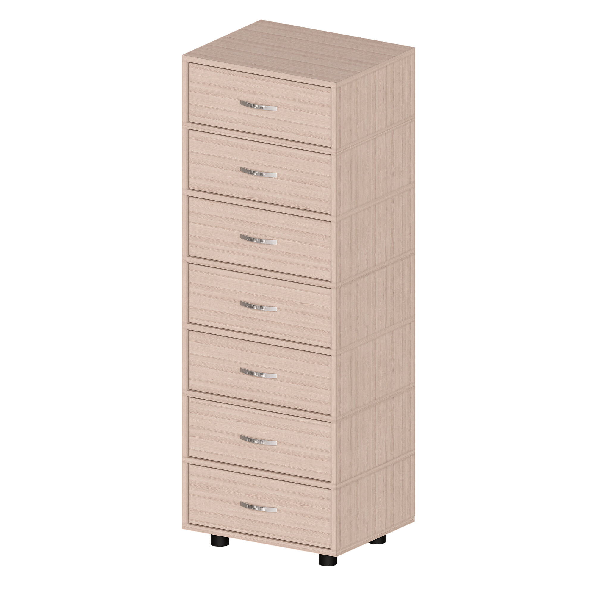 Комод СитиМебель-10 Ширина 40 см, Глубина 30 см, Высота 141 см, цвет: Ясень шимо светлый