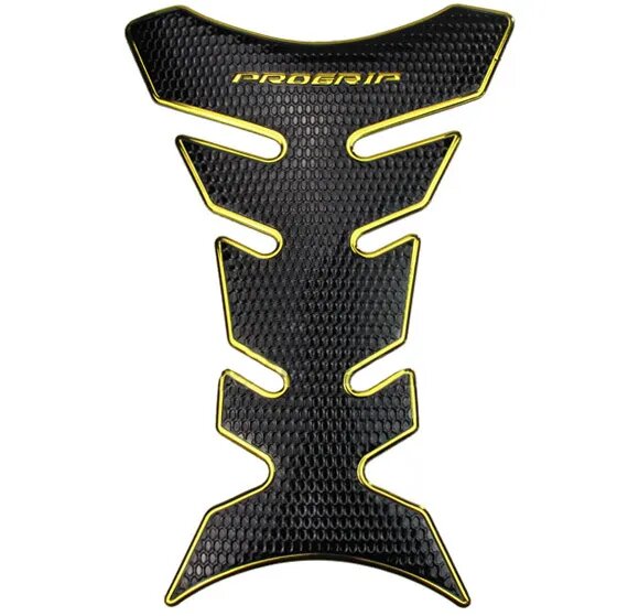 Защитная наклейка на бак мотоцикла, накладка на бензобак объемная PROGRIP соты карбон, черно-желтая