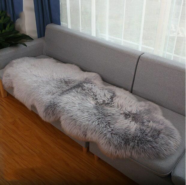 Шкура овечья натуральная, шкура на пол, коврик, накидка на диван,70*200cm A