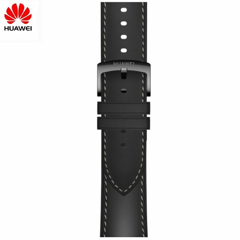 Премиумаксессуар HUAWEI EasyFit Fashion: ремешок 22 мм из натуральной телячьей кожи, дополненный заостренным хвостом и вставкой из черного обсидиана.