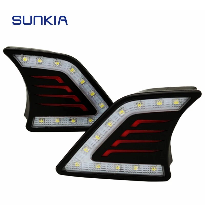 Светодиодные дневные ходовые огни SUNKIA 2 шт./компл, супер яркие противотуманные фары для Toyota Hilux Vigo 2012 2013 2014