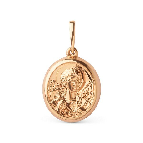 Крестик, красное золото, 585 проба, родирование