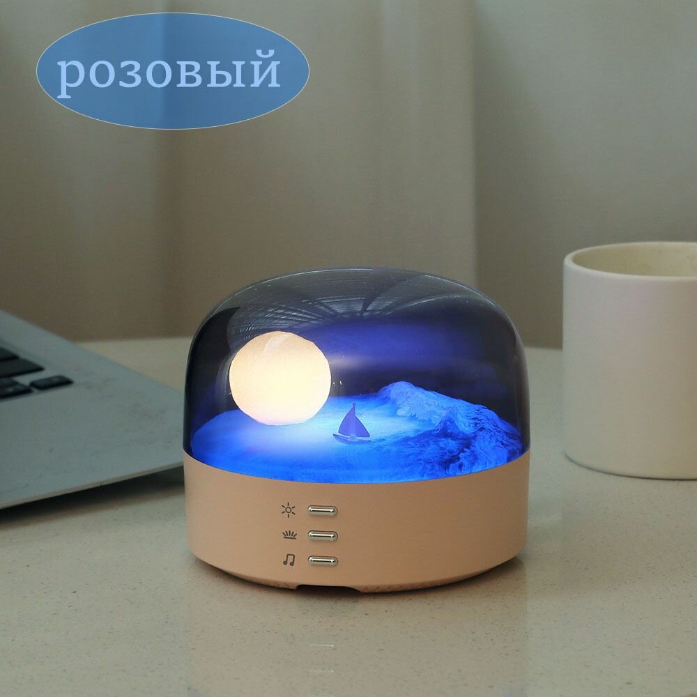 Ночник, люминесцентный, USB-зарядка, синий свет, пластиковый плафон