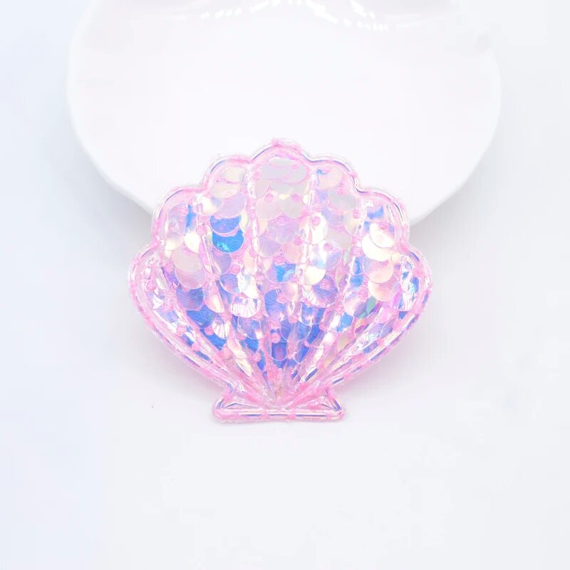Пайетки ракушка Pink, аппликация для рукоделия