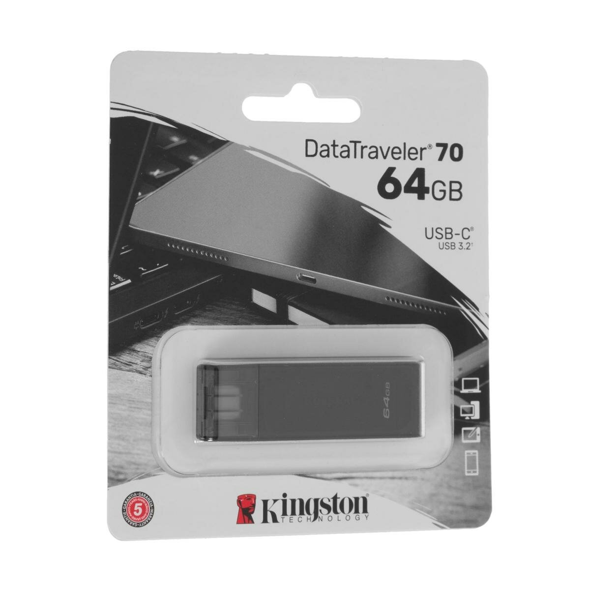 USB Flash накопители Kingston Флэш накопитель 64ГБ Kingston DataTraveler Чёрный