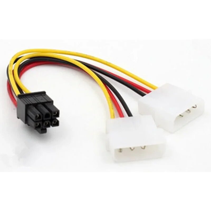 Кабель питания для видеокарты 8-pin PCI Express на Dual 4-pin Molex 15 см 5pcs
