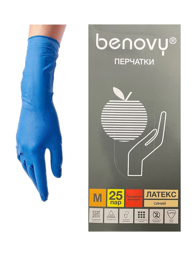 Перчатки BENOVY ЛАТ HIGH RISK см/нест неопуд (пара) M №25