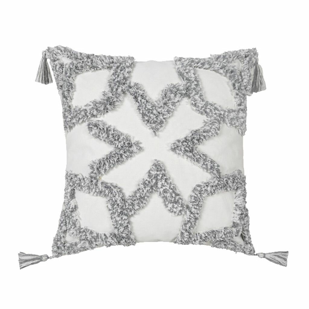 Серо-белая тафтинговая подушка для чехла Morocco Geometric Cushion C