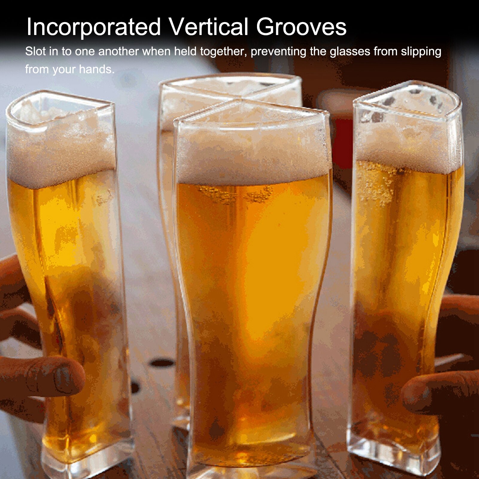 4 в 1 пивные стеклянные чашки, кружка, прозрачный акриловый бокал для вина, принадлежности для бара, клуба, вечеринкиL