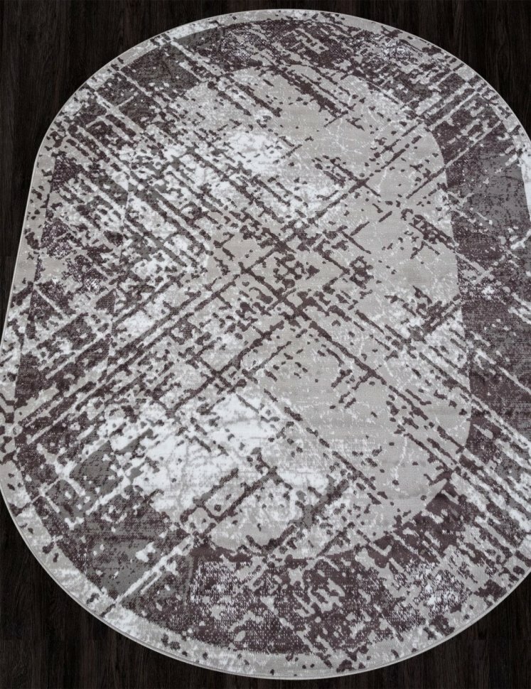 Ковер F391 - GRAY - Овал - коллекция SILVER (2 х 4 м)