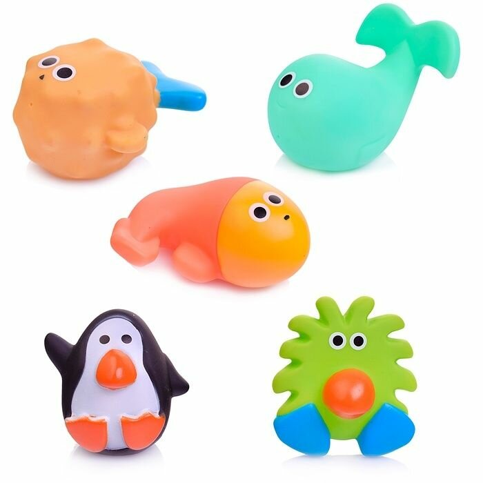Набор игрушек для купания Oubaoloon 5 фигурок 7-8 см, в сетке (SDH-10053)