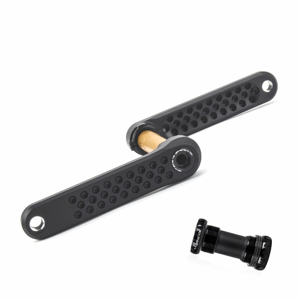 (1 комплект) Дорожный велосипед с полой интегрированной полой 12-ступенчатой однодисковой прямой кривошипно-шатунной осью-черный