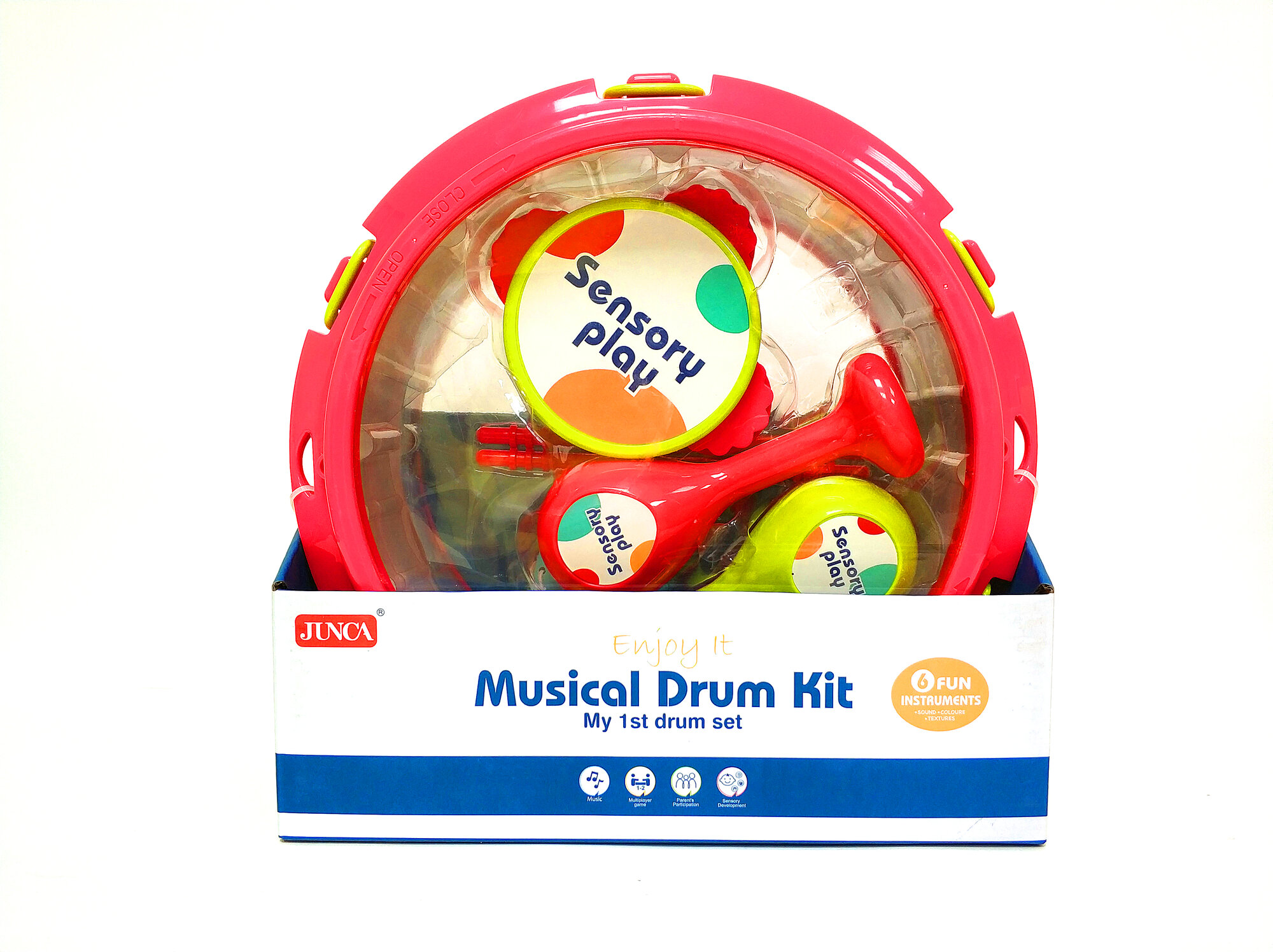 Набор Musical Drum Kit Барабан + маракасы + кастаньеты + бубен, 28х12 см