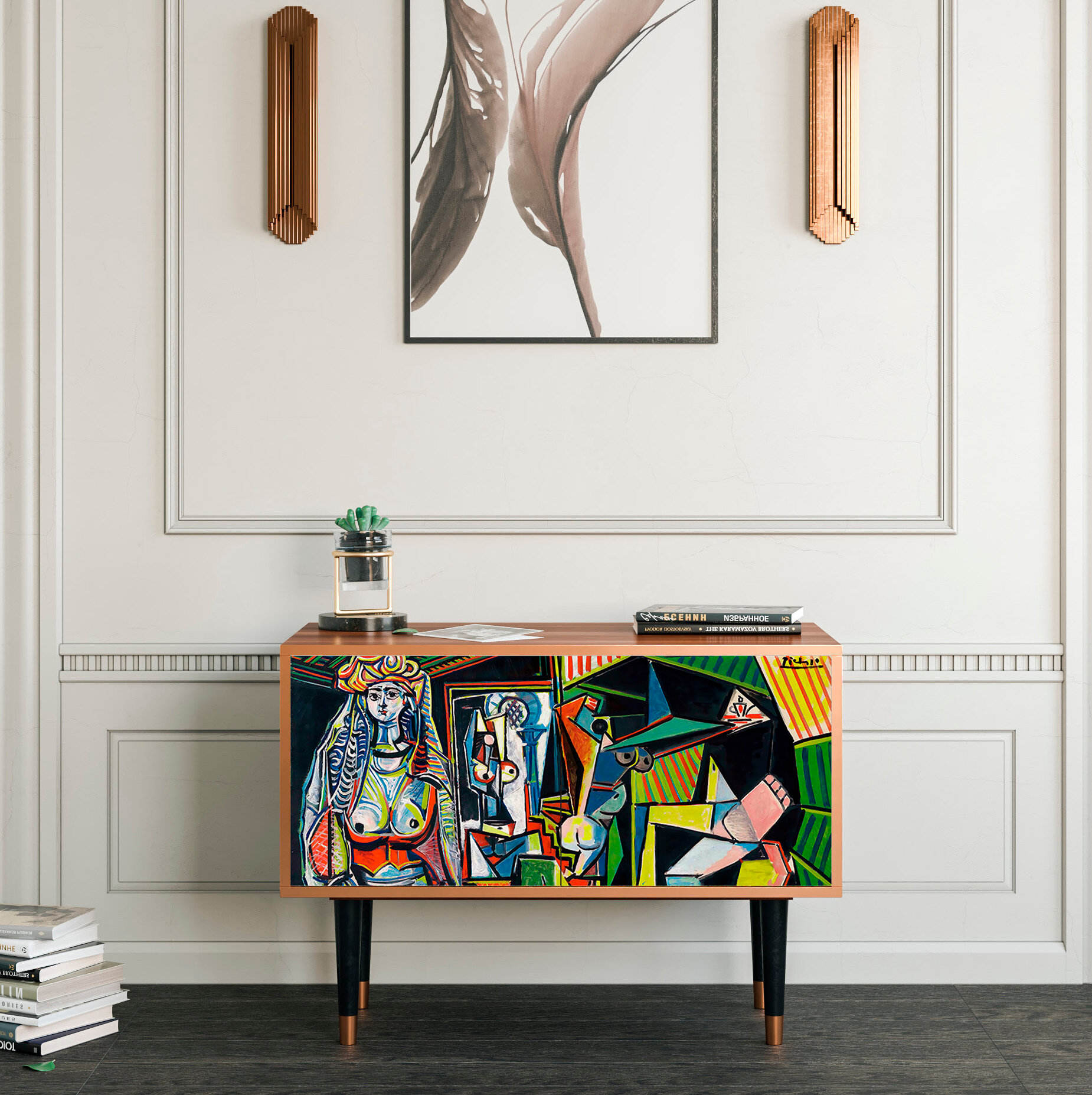 Комод - STORYZ - S1 Women of Algiers by Pablo Picasso, Размер - 94 x 69 x 48 см, Цвет корпуса - , Орех