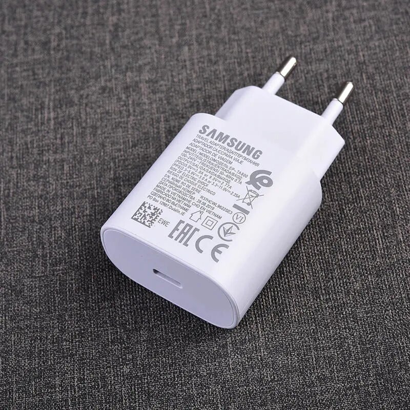 Samsung A15 A35 A55 A33 A53 A73 S25 S24 S23 S22 Ultra S21 S20 Plus 25W EU Супер White EU Charger