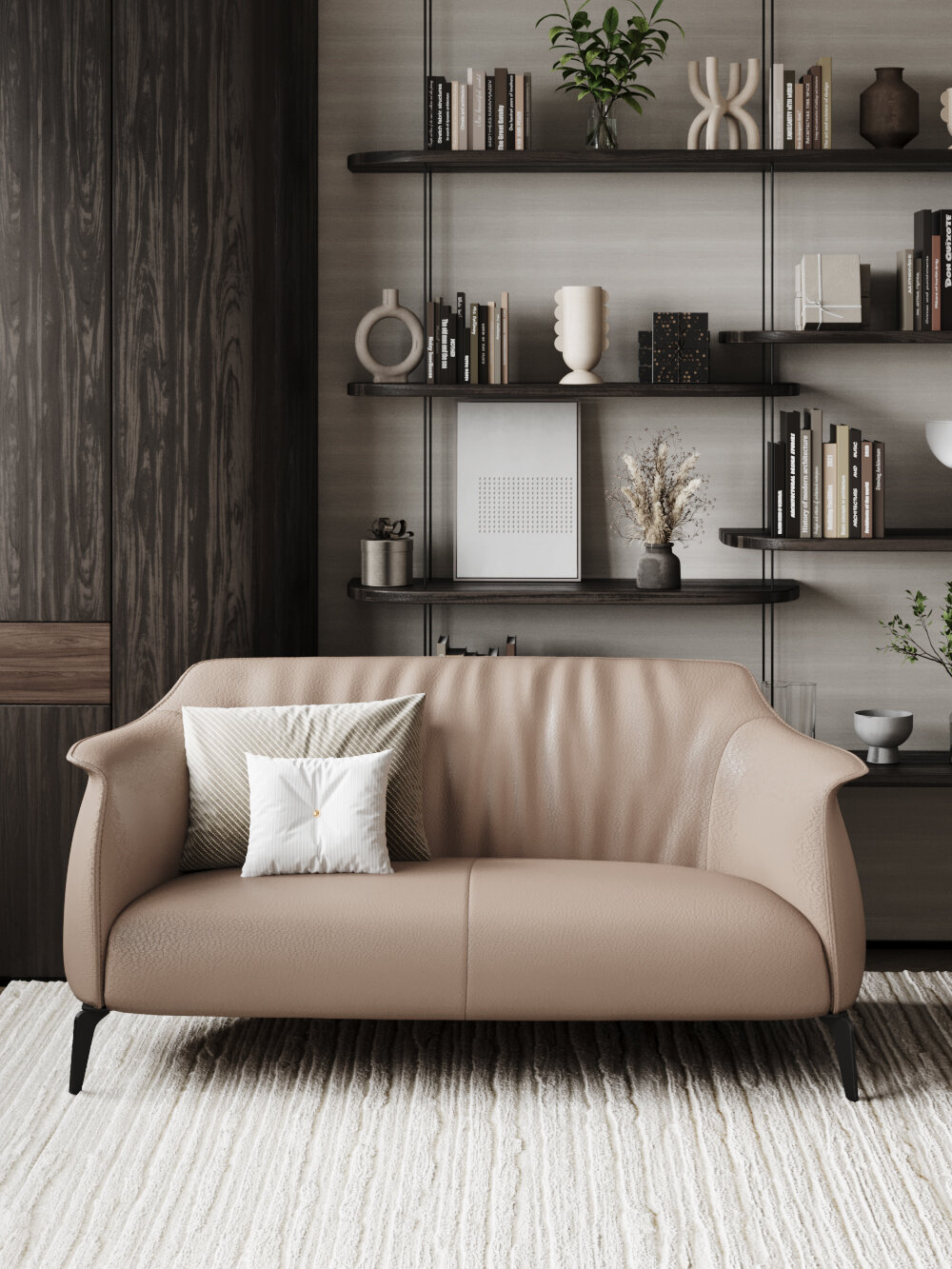 Диван дизайнерский BELLO, экокожа, цвет DISCOVERY COCOA, 144 х 63 х 79 см