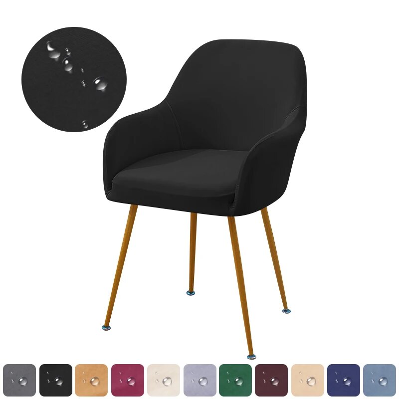 Чехлы для стульев Водонепроницаемый стретч водонепроницаемые, ширина 22 см, глубина 18 см чёрный