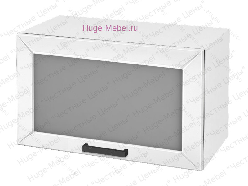 Горизонтальный кухонный стеклянный шкаф 600 Альфа (белый) Huge Mebel . Ширина 600 Высота 358. Кухонные шкафы