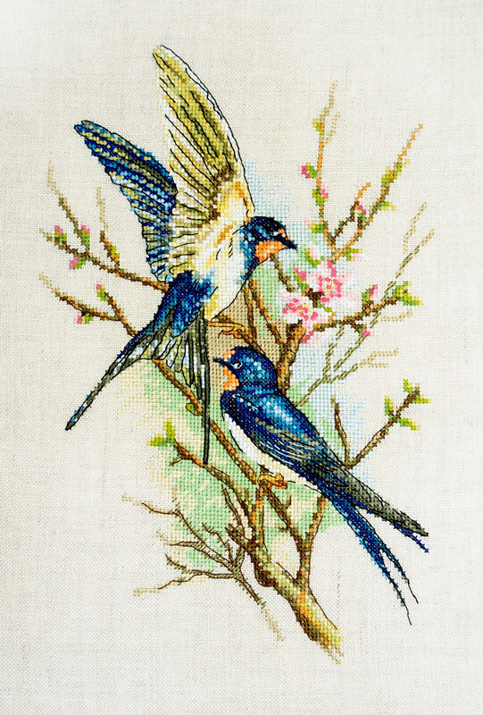 Набор для вышивания "Пара ласточек" 20х30см, 03.010.18