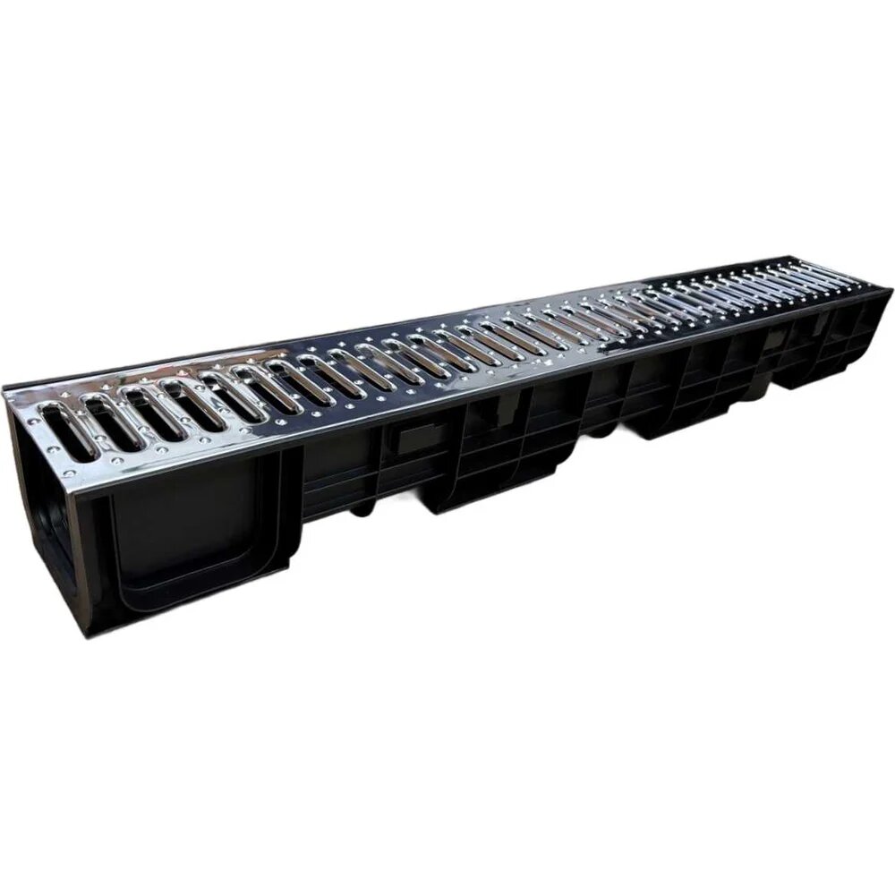 Gidrolica Лоток пластиковый dn100 h120 мм с нержавеющей решеткой класс a15 801503