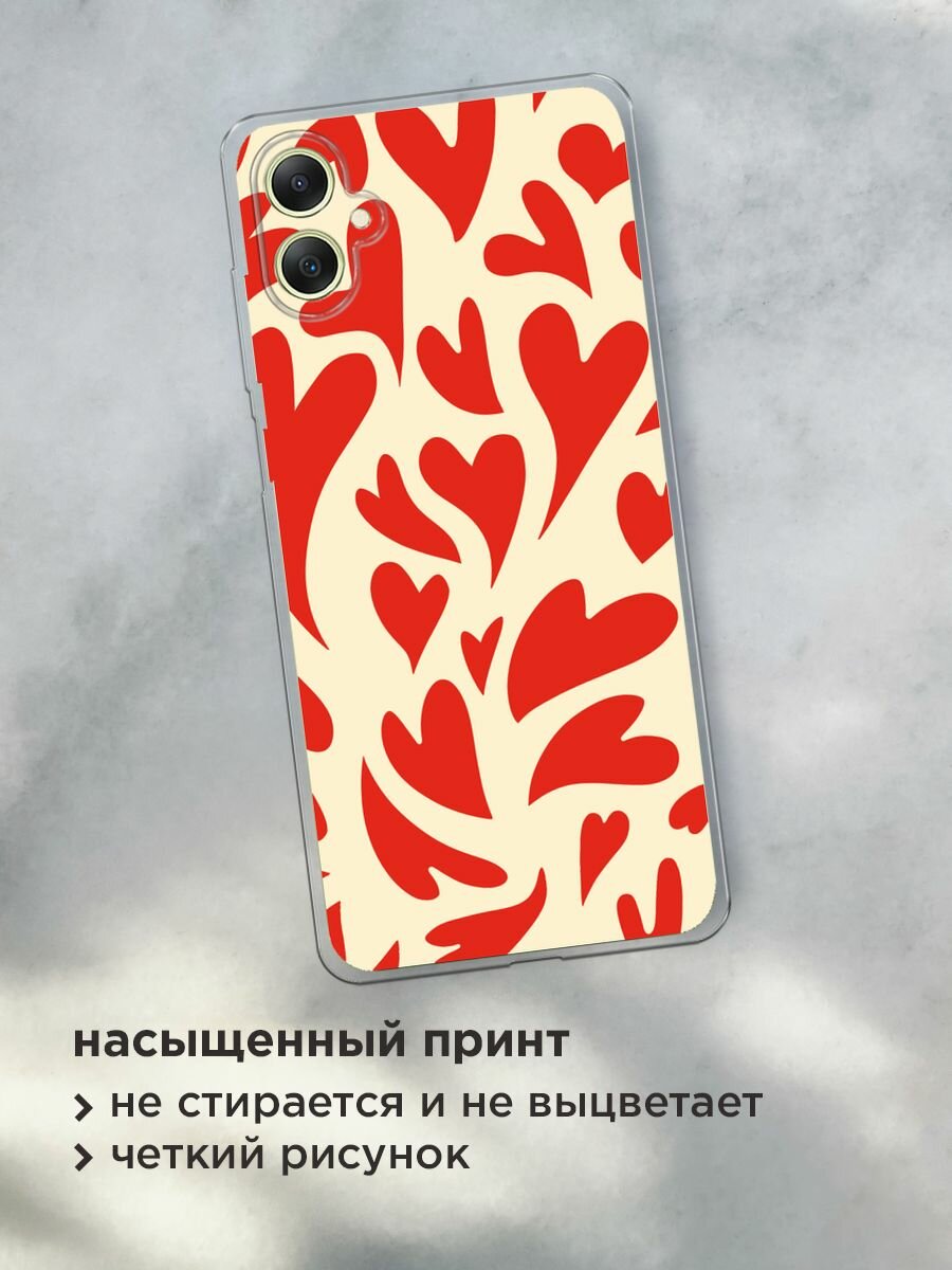 Чехол на Samsung Galaxy A06 / Самсунг Галакси А06 с принтом "Crazy hearts 1 - 14 февраля" — фото 1