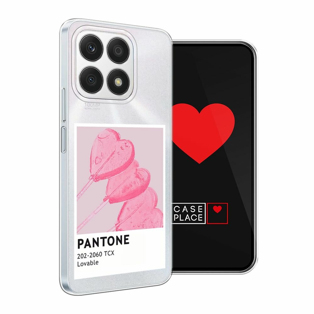 Чехол на Honor X8A / Хонор X8A с принтом "Pantone Lovable 2 - 14 февраля", прозрачный — фото 1
